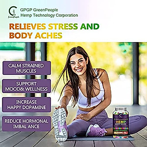 GPGP GreenPeople (3 Pack) Hemp Gummies 60,000mg Extra Strength, 100% Natural Hemp Oil Infused Bear Gummy, Promotes Focus Calm, Sleep and Calm Mood