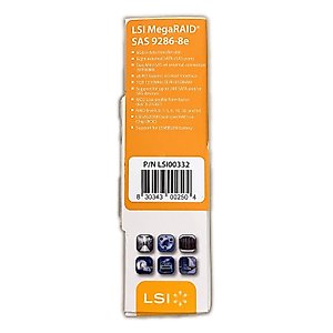 Broadcom LSI MegaRAID 9286-8e SAS SATA ROC RAID External Storage Controller LSI00332 8 Port L5-25421-20 (Retail Pack)