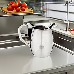 Winco WPB-2C Deluxe Bell Pitcher with Ice Catcher, 2-Quart, Stainless Steel