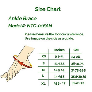 NeoTech Care Ankle Support Brace - Breathable - Men, Women, Right or Left - Gray (Size L, 1 Pair)