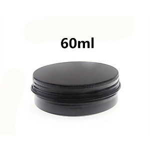 2 oz.Tins Black Aluminum Metal Tin Round Screw Top Lid Containers Jars Metal Storage Tin Jars for Lip Balm DIY Cosmetics Salves,2 Ounce/60 ML,12 Pack