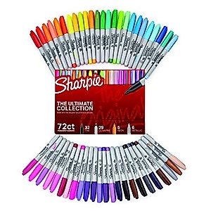 SHARPIE Permanent Markers Ultimate Collection, Fine and Ultra Fine Points, Assorted Colors, 72 Count