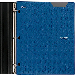 Five Star 2 Pocket Folders, 4 Pack, Stay-Put Folders, Plastic Colored Folders with Pockets & Prong Fasteners for 3-Ring Binders, 11” x 8-1/2”, Black, Red, Green, Blue (38049)