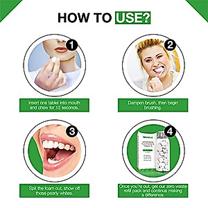 GloBoid Nano Hydroxyapatite Toothpaste Tablets, Zero Waste Toothpaste Bits, Eco Friendly & Plastic Free Toothpaste Tabs, Toothpaste Bites Perfect for Travel - 1 Month Supply - Mint