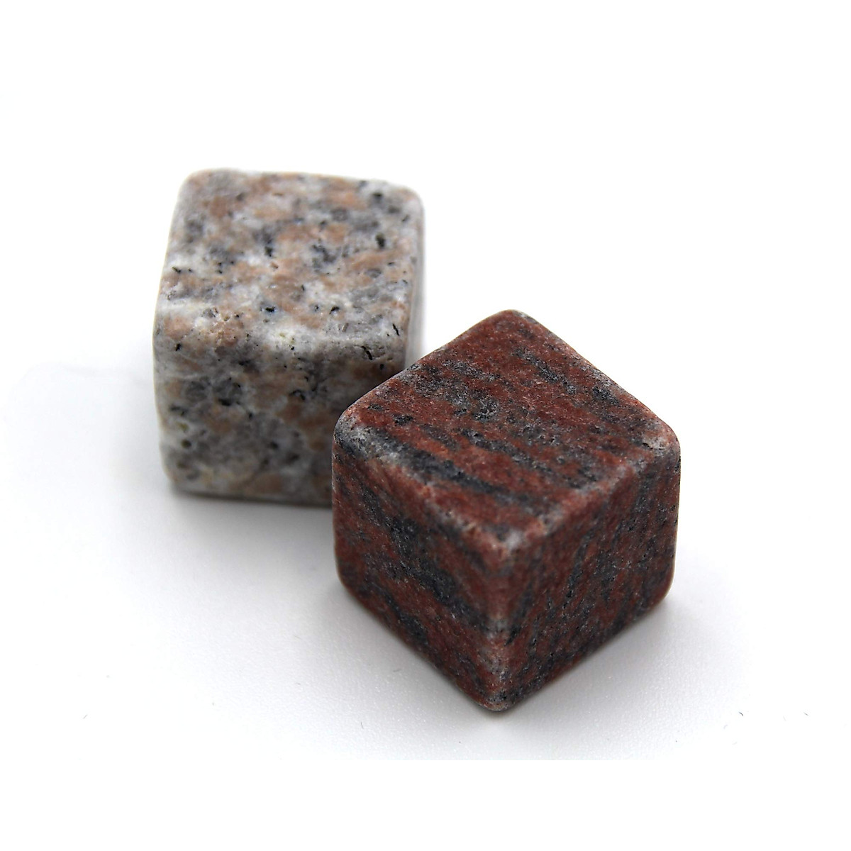 Whiskey Stone Gift Box set with 9 Premium Granite Stones (Won't Water Down Your Drink!), Wood Box, Velvet Carrying Bag and Tongs (Natural Red)