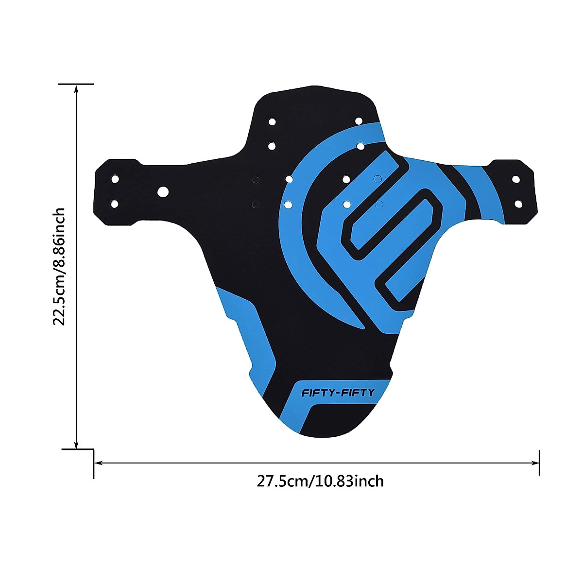 FIFTY-FIFTY Mountain Bike Fender, MTB Mudguard, Front and Rear Compatible, Fits 26", 27.5", 29", Plus Size and Fat Bike Wheel Sizes(Blue)