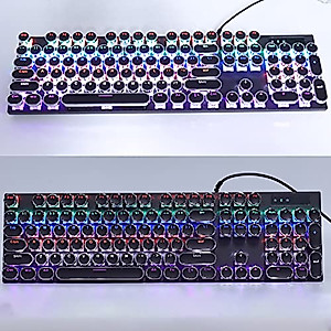 104 Keys Gaming Keyboard Ergonomically Designed Black RGB Backlit Mechanical Keyboard for Laptop (Red Switch)
