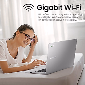 SAMSUNG Galaxy Chromebook 4 11.6” 64GB Laptop Computer w/ 4GB RAM, Gigabit WiFi, HD Intel Celeron Processor, Compact Design, Military Grade Durability, US Version, Silver