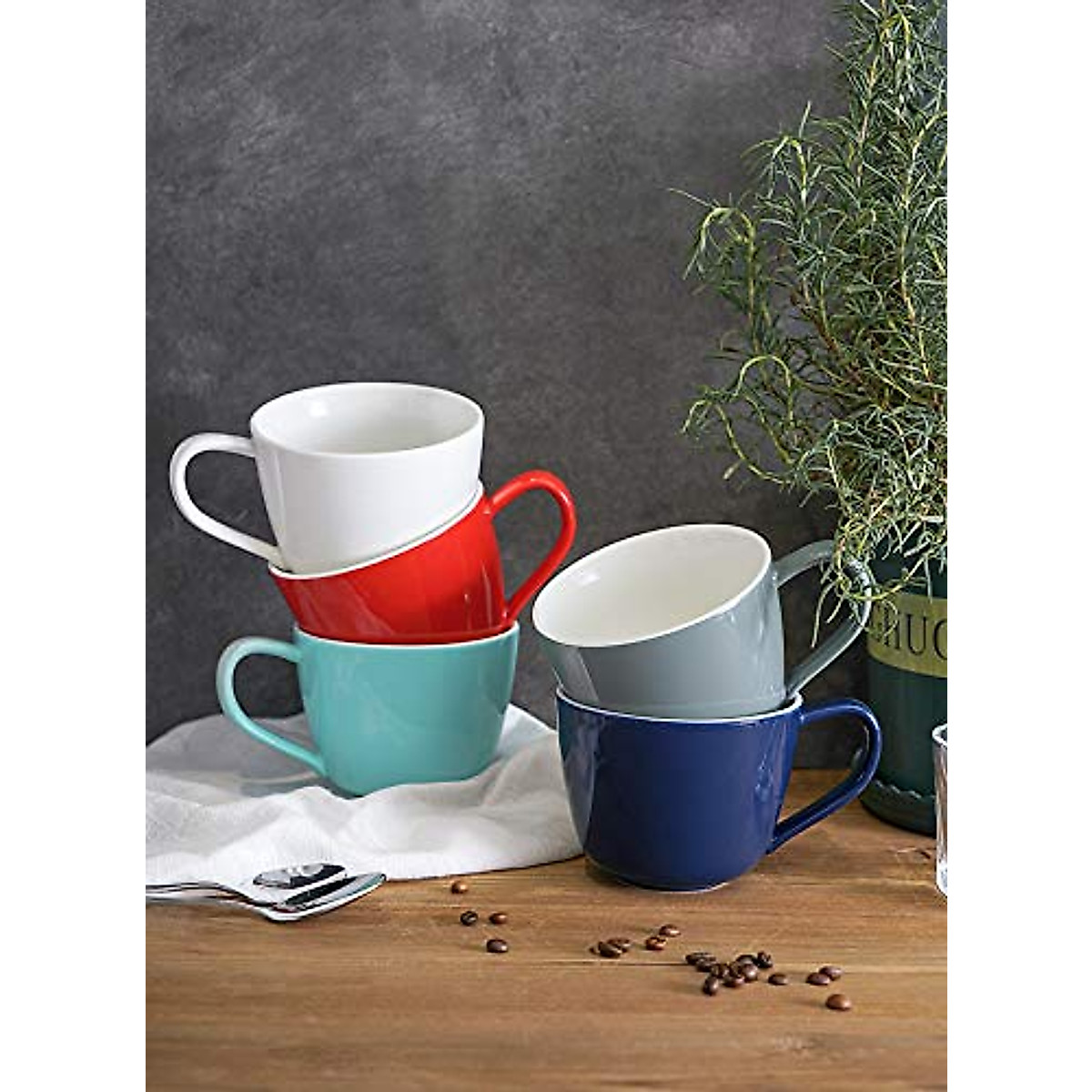 Sweese Soup Mugs - Coffee Mugs 17 Ounce Porcelain Jumbo Mugs for Coffee, Tea, Soup, Ice Cream, Cereal, Set of 2, White No. 620.201