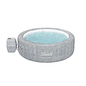 Coleman SaluSpa Sicily AirJet 7 Person Inflatable Hot Tub Round Portable Outdoor Spa with 180 Soothing AirJets and Insulated Cover, Gray