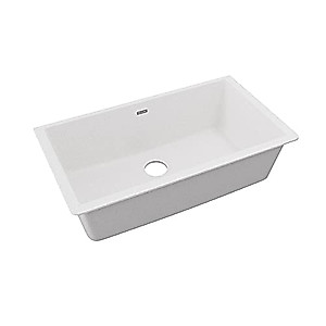Elkay Quartz Classic ELGRU13322WH0 White Single Bowl Undermount Sink