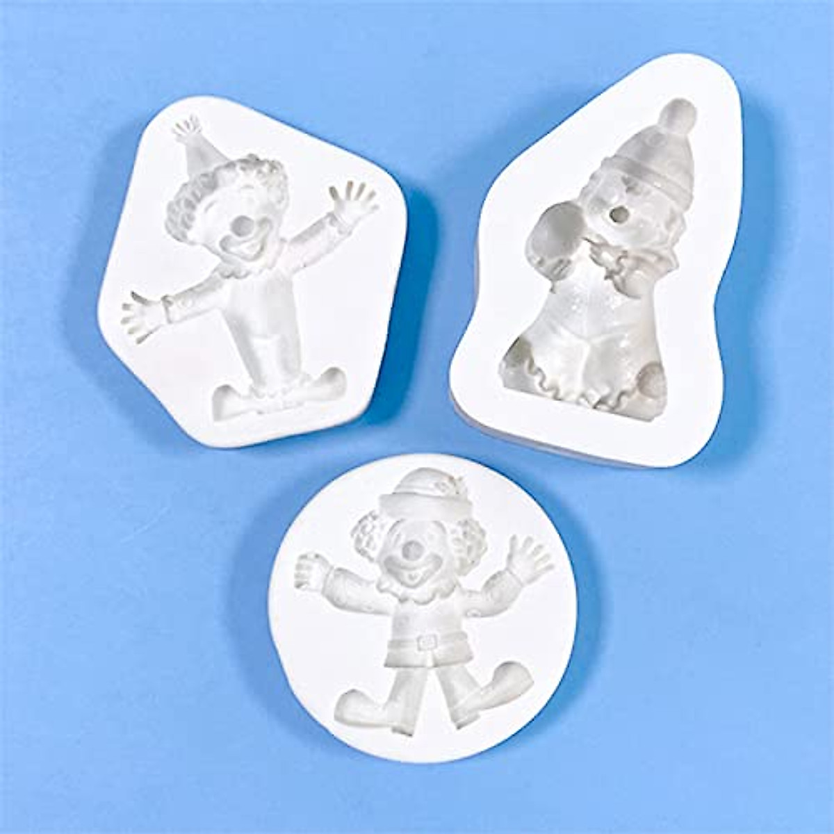 3D Halloween Clown Silicone Rubber Flexible Food Safe Mould Clay Resin Ceramics Candy Fondant Candy Chocolate Soap Mould Silicone Molds For Baking Epoxy Resin Baking Cakes Resin Crafts Resin Casting