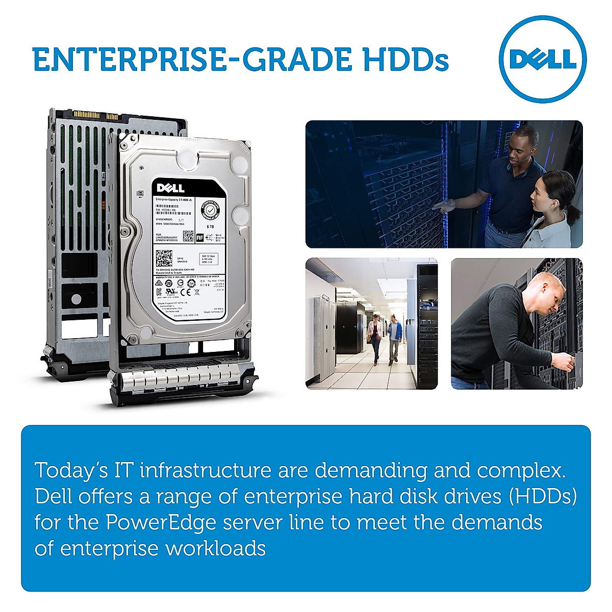 Dell 400-ALCR 6TB 7.2K SAS 12Gb/s 3.5-Inch Hard Drive in G13 Tray Bundle with Compatily Screwdriver Compatible with C5G97 NWCCG 400-AHFM 0NWCCG 8D1V4 PRNR6 400-AFNY 400-ANSC 400-AKMJ 400-AKKU