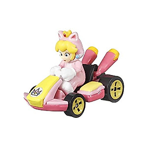 Hot Wheels Mario Kart Cat Peach, [Pink] Standard Kart