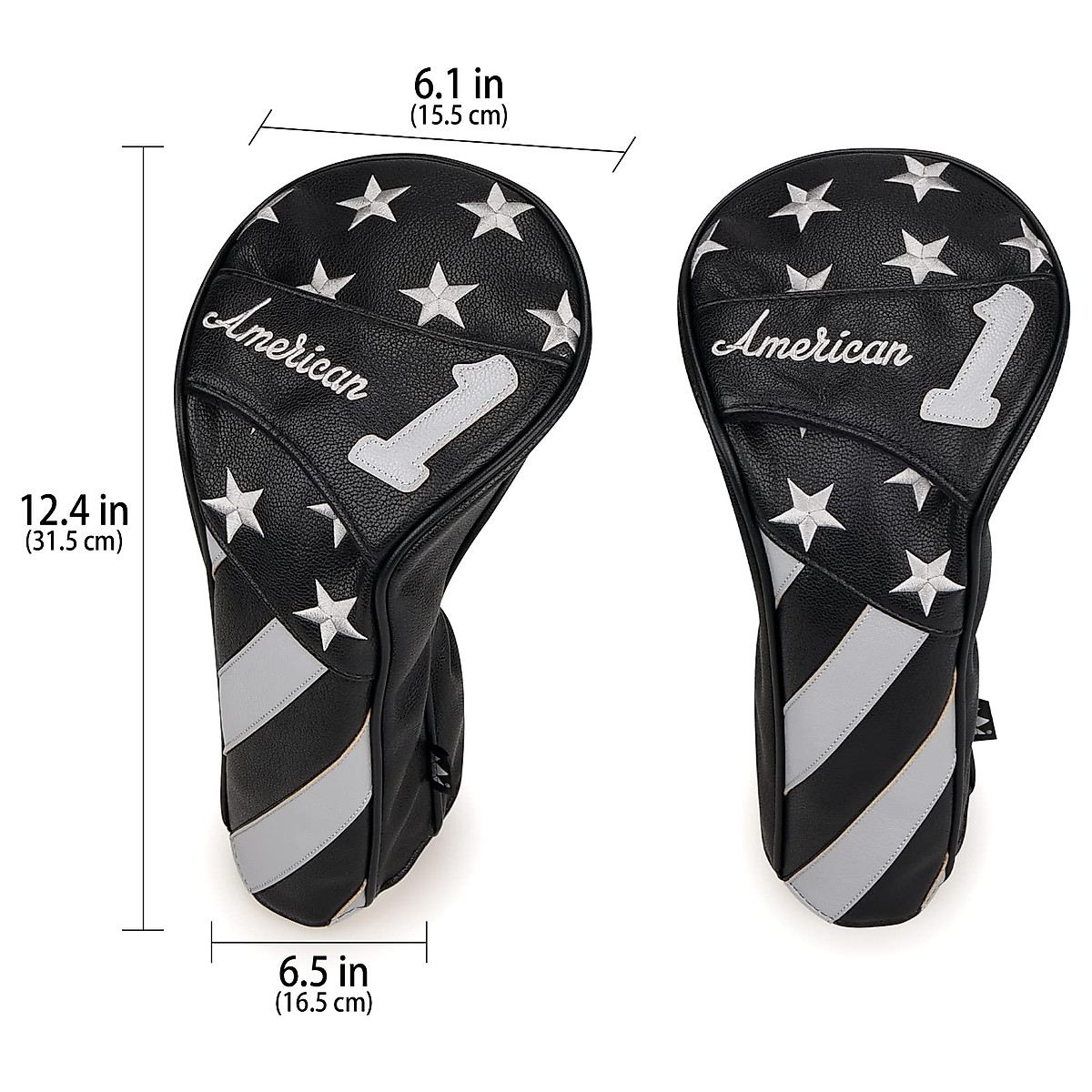 Craftsman Golf Star and Stripe Black and Gray US Style Patriotic Driver Headcover Cover 460cc