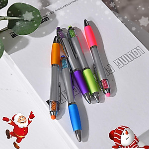 MiSiBao Stylus Pens for Touch Screens, Medium Point Pens with Crystals for Women and Kids Black Ink Pen with Stylus Ballpoint Pens with Comfort Grip for The Ipad（5 Count+3 Refills）