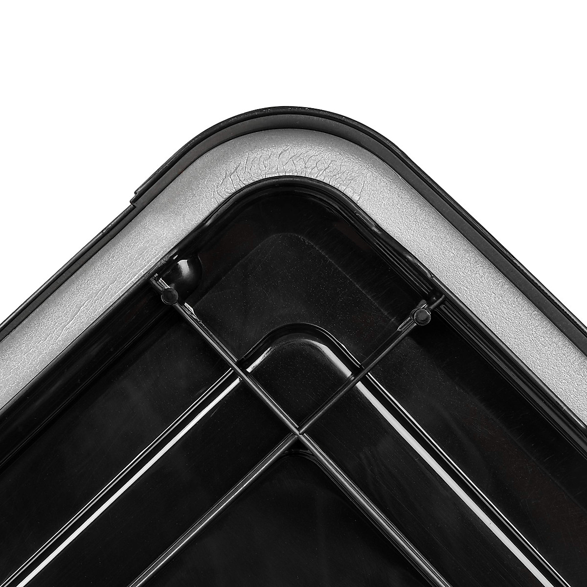 IRIS USA 31 Qt Storage Box with Gasket Seal Lid, 6 Pack - BPA-Free, Made in USA - Heavy Duty Moving Containers with Tight Latch, Weather Proof Tote Bin, WEATHERPRO - Black/Red