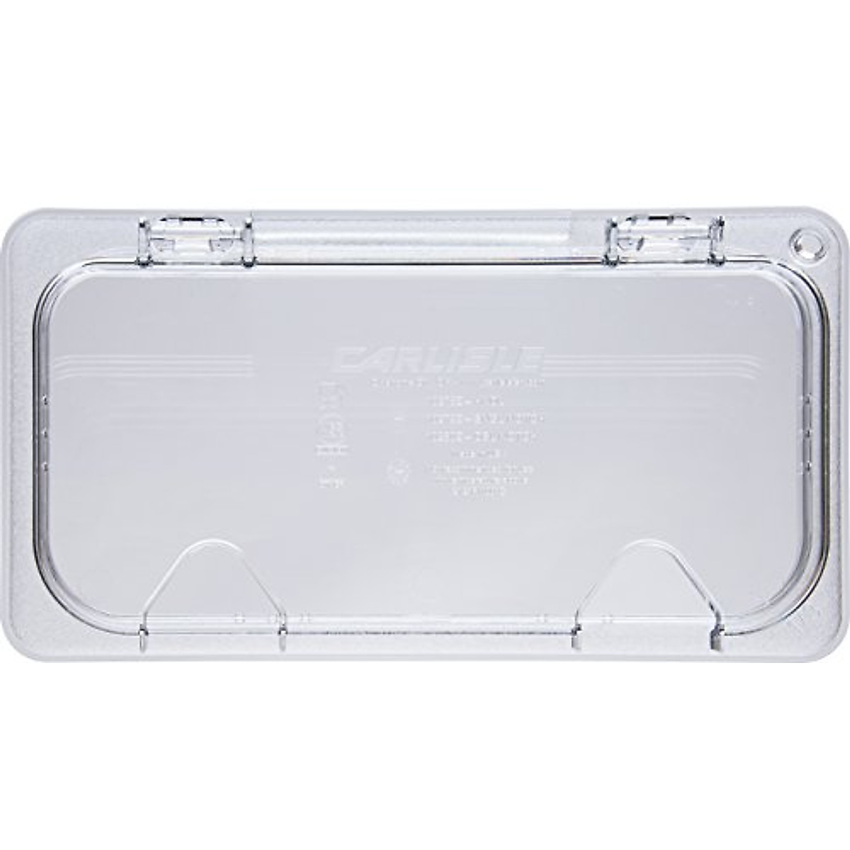 Carlisle FoodService Products 10279Z07 EZ Access Hinged Lid with Handle and Notch, Third Size, Clear