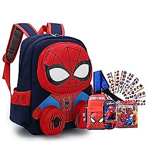 Nulwusk Kids School Backpack For Boys Girls, Bundle with 16" Inch School Backpack with Crossbody Backpack, Stickers, pencil case, Notebook