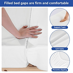BALAPET Split King Gap Filler with Attached Sheet for Adjustable Bed,Twin Bed Connector-Twin to King Converter to King Making,Non-Slip Adjustable Mattress Bed Connector,for Stayover,Washable Cover
