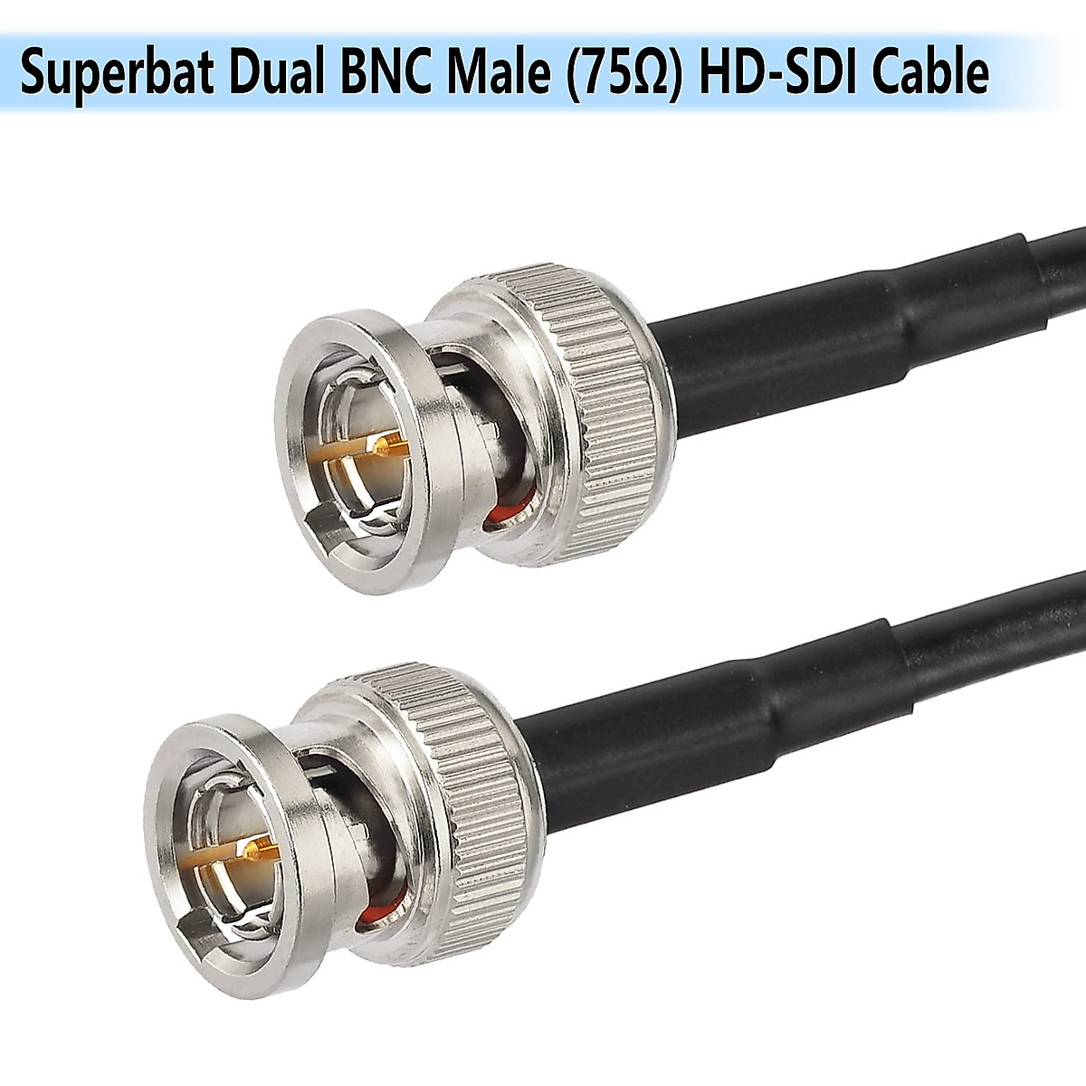 Superbat 3G/6G HD SDI Cable BNC Cable 1ft Thin Short SDI Cable (Belden 1855A) Supports HD-SDI/3G-SDI/4K/8K Camera Recorder Precision SDI Video Cable (2pcs)