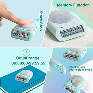Large Button & Silent/Loud Alarm Switch Digital Kitchen Timer, Countup/Countdown Timer for Kids, Time Management Tool for Teacher, Cook, Study,Meditation