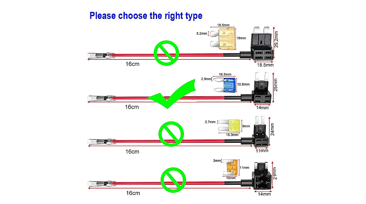 Gebildet 12V-24V Small Add-a-Circuit Fuse Tap for Car Accessories