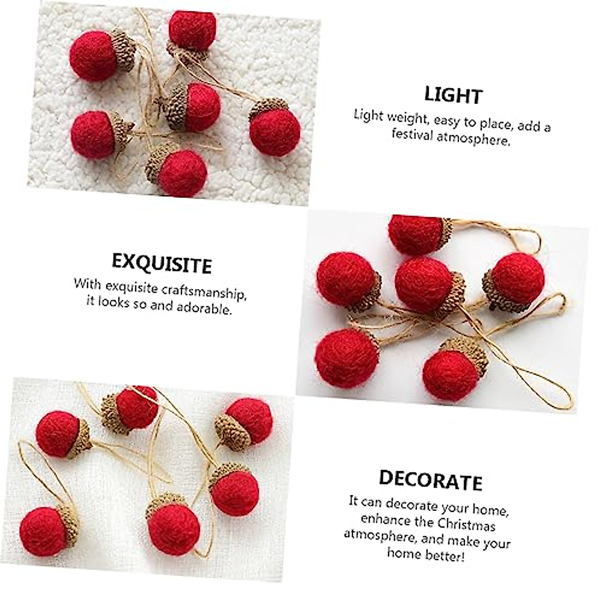Artibetter 12pcs Felt Pine Cones Red Accessories Christmas Decor Dining Room Table Decor Winter Centerpieces for Table Christmas Pine Cone Ornaments Wool Felt Ball Ornaments Red DIY Pendant