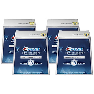 Crest 3D White Professional Effects Whitestrips Teeth Whitening Strips Kit (Pack of 4)