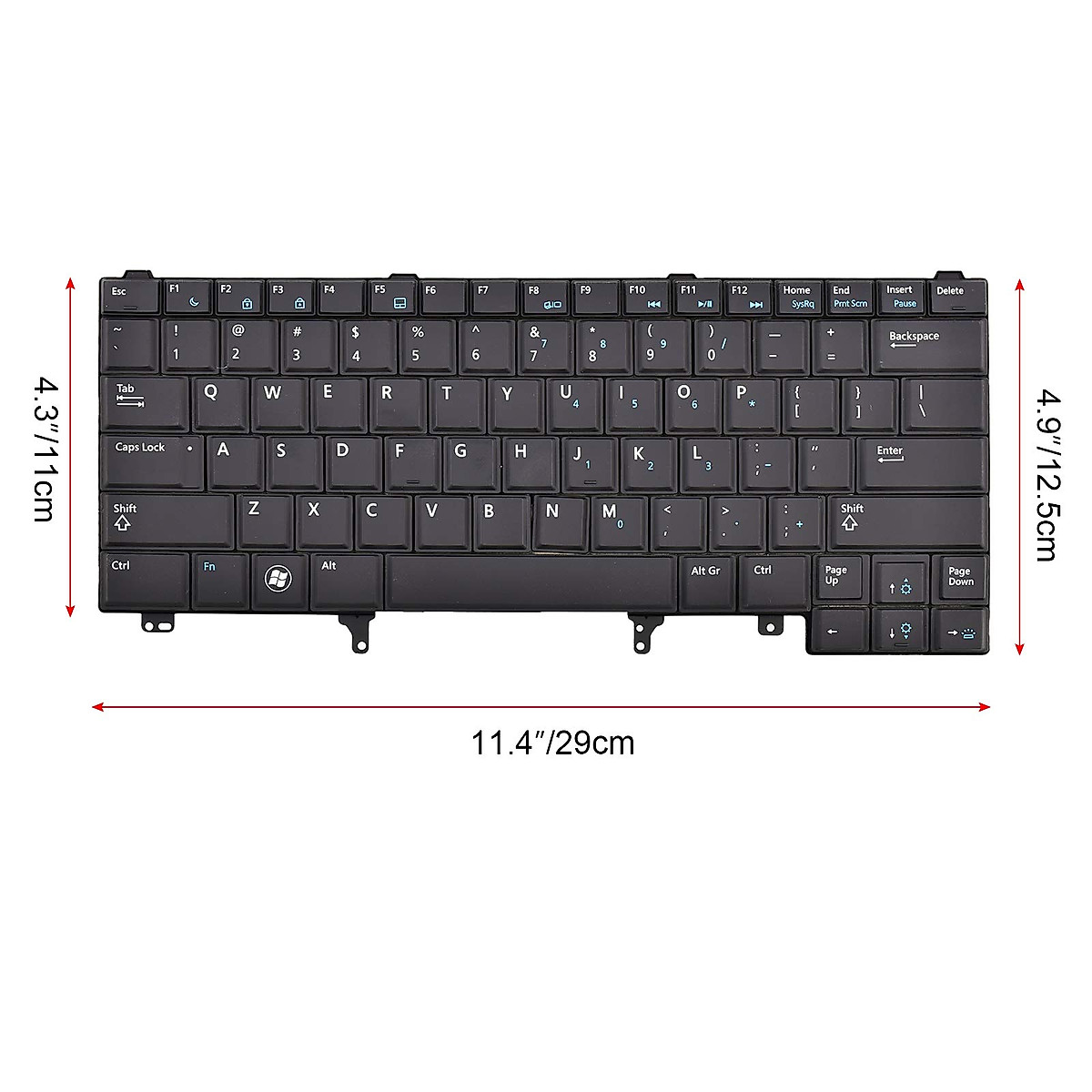 SUNMALL Replacement Keyboard with Backlit Compatible with Dell Latitude E5420 E5430 E6220 E6320 E6330 E6420 E6430 E6440 Series US Layout Black (Without Pointer Stick)