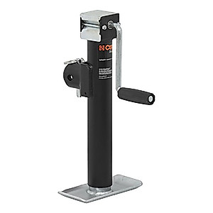 CURT 28321 Weld-On Pipe-Mount Swivel Trailer Jack, 2,000 lbs. 10 Inches Vertical Travel, black