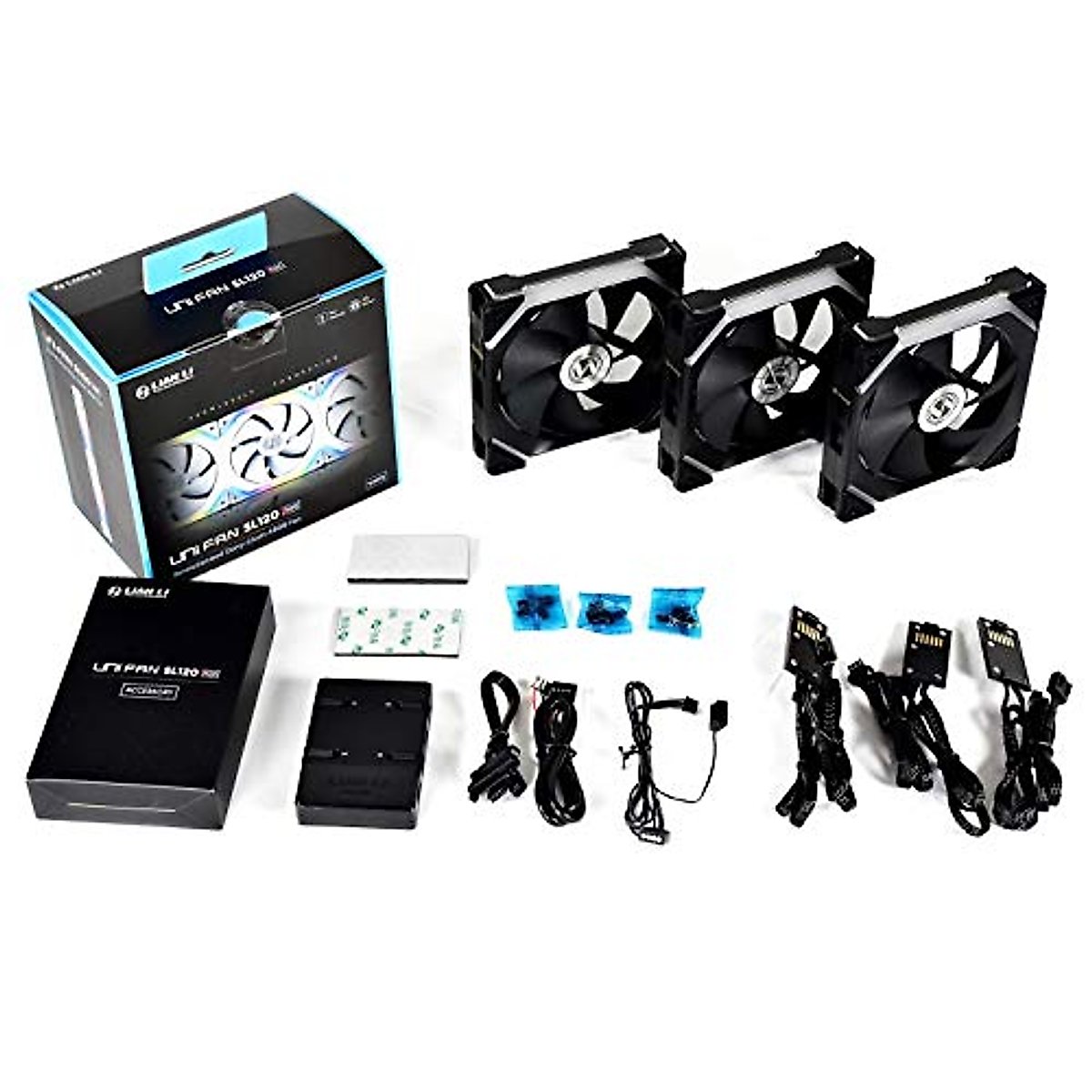 Lian Li UNI FAN SL120 3 Pack Black - with Controller (ARGB 120mm LED PWM Daisy-Chain)