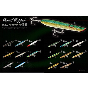 Cotton Cordell Pencil Popper Topwater Fishing Lure, Freshwater Fishing Gear and Accessories, 6", 1 oz, Pearl Yellow