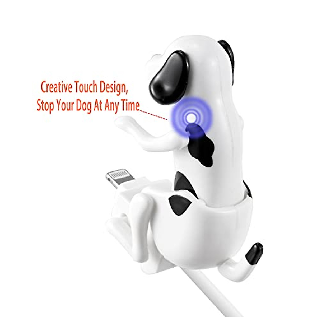 3HQ Funny Humping Dog Phone Charger for iPhone 14/13/12/11 and More, Upgraded Fast Charger Touch Dog That Moves USB Lightning Cable (4ft) - White