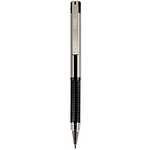 Zebra F-301 Compact Ballpoint Stainless Steel Retractable Pen, Fine Point, 0.7mm, Black Ink, 1-Count