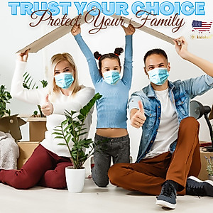 KIDOHUB FDA Registered ASTM Level 3, Adult 4 Ply Individually Wrapped Disposable Medical Face Mask 50 pieces, Green