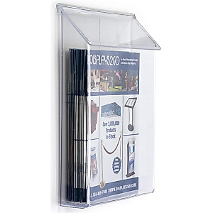 Displays2go 8.5 x 11 Inch Indoor/Outdoor Literature Display, Plexi Wall Magazine Holder (OPD85CL)