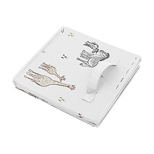Sweet Jojo Designs Jungle Safari Animals Foldable Fabric Storage Cube Bins Boxes Organizer Toys Baby Taupe Black and White Gender Neutral Elephant Giraffe Wildlife Adventure Zebra Serengeti - Set of 2
