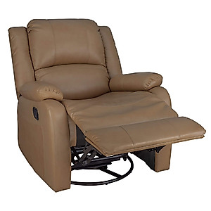 RecPro Set of 2 Charles Collection | 30" Swivel Glider RV Recliner | RV Living Room (Slideout) Chair | RV Furniture | Glider Chair | Toffee