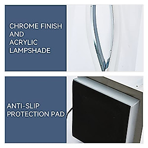 KARMIQI Dimmable LED Table Lamp Modern, Touch Control Desk Lamp, Arc Minimalist Contemporary Bedside Lamps for Bedroom Reading Living Room