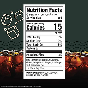 Starbucks Cold Brew Coffee Caramel Dolce Flavored Single-Serve Coffee Concentrate Pods 6 Count (Pack of 6)