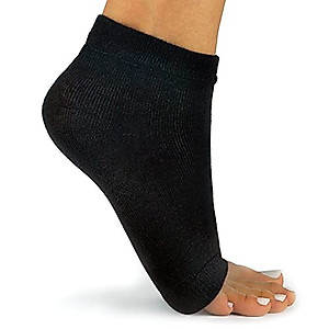 Toeless Socks-2 Pairs - Perfect for Yoga, dance, exercise, pedicures, and more (Black & Pink)Fits All