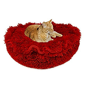 Bessie and Barnie Ultra Plush Lipstick Deluxe Luxury Shag Dog/Pet Lily Pod Bed Machine Washable