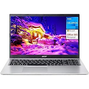 acer 2024 Newest Aspire 1 Slim Student Laptop Computer, 15.6" FHD Display, Intel Celeron Dual-core Processor, 4GB RAM, 128GB eMMC, 1-Year Microsoft 365, Business Laptop, Thin & Light, Win 11 Home S