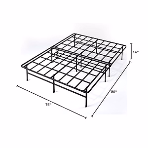 ZINUS SmartBase Super Heavy Duty Mattress Foundation with 4400lbs Weight Capacity / 14 Inch Metal Platform Bed Frame / No Box Spring Needed / Sturdy Steel Frame / Underbed Storage, King