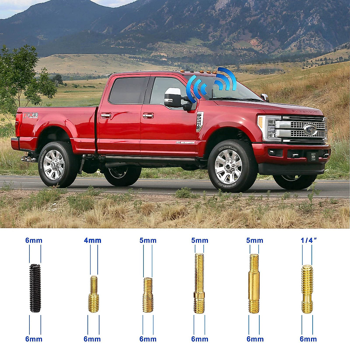 Bingfu Car Radio Antenna Mast Carbon Fiber Truck Antenna Replacement for Ford F150 Raptor F250 F350 F450 Super Duty, Dodge RAM 1500 2500 3500, Toyota, Nissan, Jeep