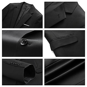 Men's Casual Slim Fit Suit Blazer Jacket One Button Lightweight Sport Coats Formal Dress Daily Business Suit Jacket Black