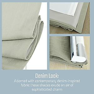 Everyday Celebration Roman Shades for Windows, Room Darkening Shades, Cordless Pull Down Window Shades, Shades for Indoor Windows, Modern Cotton Blinds & Shades, (French Vanilla) 23" W X 64" H