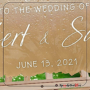 SPEEDYORDERS Personalized Acrylic Wedding Sign - Custom Welcome to Our Wedding Acrylic Sign - Painted Look Modern Acrylic Design with Personalized Name and Date