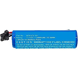 Synergy Digital Credit Card Reader Battery, Compatible with VeriFone BPK474-001 Credit Card Reader, (Li-ion, 3.7V, 3400mAh) Ultra High Capacity, Replacement for VeriFone BPK474-001 Battery